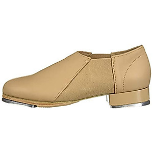 Leo Women's Slip-ON Jazz TAP Dance Shoe, tan, 6.5 Medium US