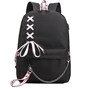ISaikoy Casual Canvas Backpack Bookbag Daypack School Bag Shoulder Bag Q31