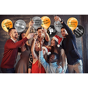 Unnecessarily Cruel Balloons - Black Silver & Gold Pack of 16 - Rude Funny Abusive Balloon Gifts Men Women Great for Birthday Supplies Retirement Graduation Anniversary Housewarming Bday Decorations