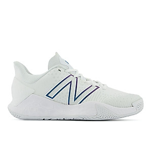 New Balance Women's Fresh Foam X Lav V2 Hard Court Tennis Shoe, White/Laser Blue, 8 Wide