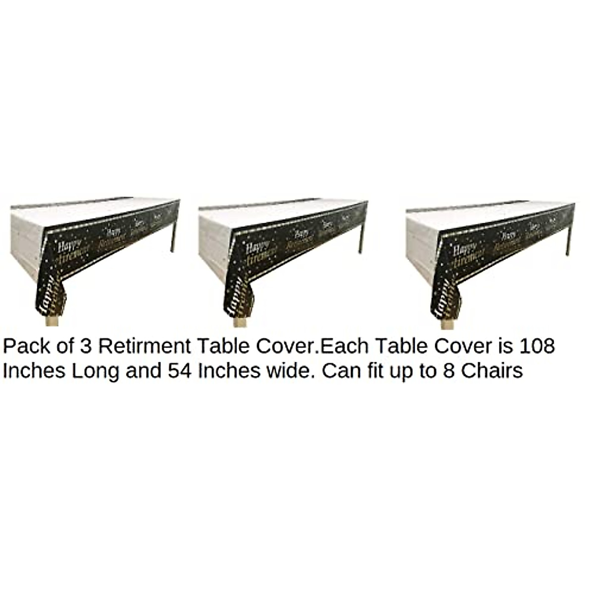 Oojami 3 Pack Happy Retirement Tablecover