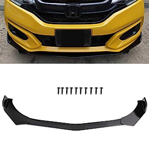 cciyu 3pcs Universal Front Lip Splitter Bumper Adjustable Spoiler Lip ABS Fit for Most Cars