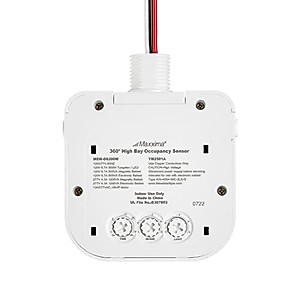 Maxxima High Bay Fixture Mount - 360 Degree PIR Occupancy Sensor, Hard Wired Indoor Motion Sensor, Automatic Commercial or Residential Lighting Solution, Max Height 30 Ft, 120-277V