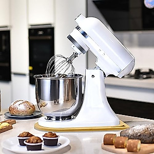 Bamboo Mixer Mat Slider Compatible with Tilt Head Kitchen aid 4.5-5 Qt Stand Mixer - Kitchen Countertop Storage Mover Sliding Caddy for Kitchen aid 4.5-5 Qt, Moving Tray Mixer Appliance