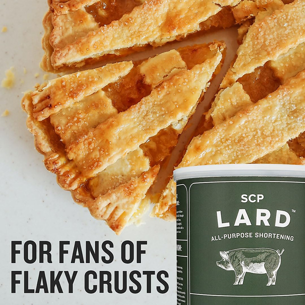 South Chicago Packing Traditonal LARD Shortening, 42 Ounces, Specialty Baking Shortening and Cooking Fat