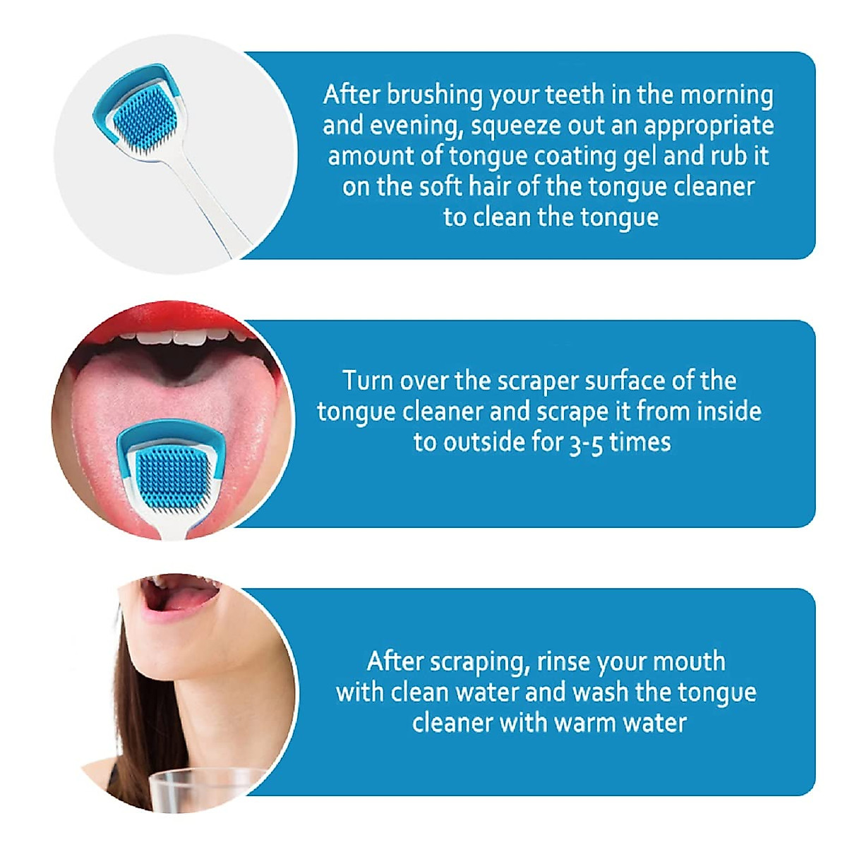 Tongue Scraper Precise Cleaning Brush Kit, Tongue Cleaning Gel with Tongue Brush, Tongue Coating Cleaning Gel Set With Soft Cleaner Brush Tongue Scrubber for Men Women (1 Pack)