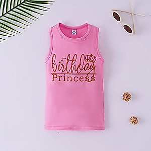 LYSMuch Kids Toddler Baby Girls Birthday Outfits Princess Vest Long Sleeve Shirt Mesh Bubble Tutu Skirt Set (A-Pink-Sleeveless, 3-4 Years)