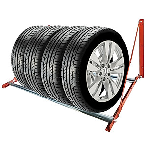 Heavy Duty Adjustable Wall Mounted Tire Rack,Folding and Adjustable 30"-48" Tire Storage Rack,Tire Rack for Garage With Telescopic Rods, Hanging Garage Tire Rack for Spare Car Wheel Rack 420 lb.