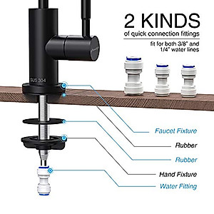 Frizzlife RO Water Filter Faucet- Drinking Water Faucet fits Most Reverse Osmosis System & Water Filtration System-SUS304 Stainless Steel, Black