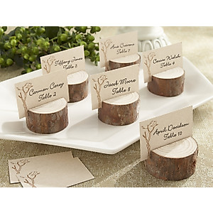 Kate Aspen 4 Count Wood Place Card/Photo Holder, Rustic Real