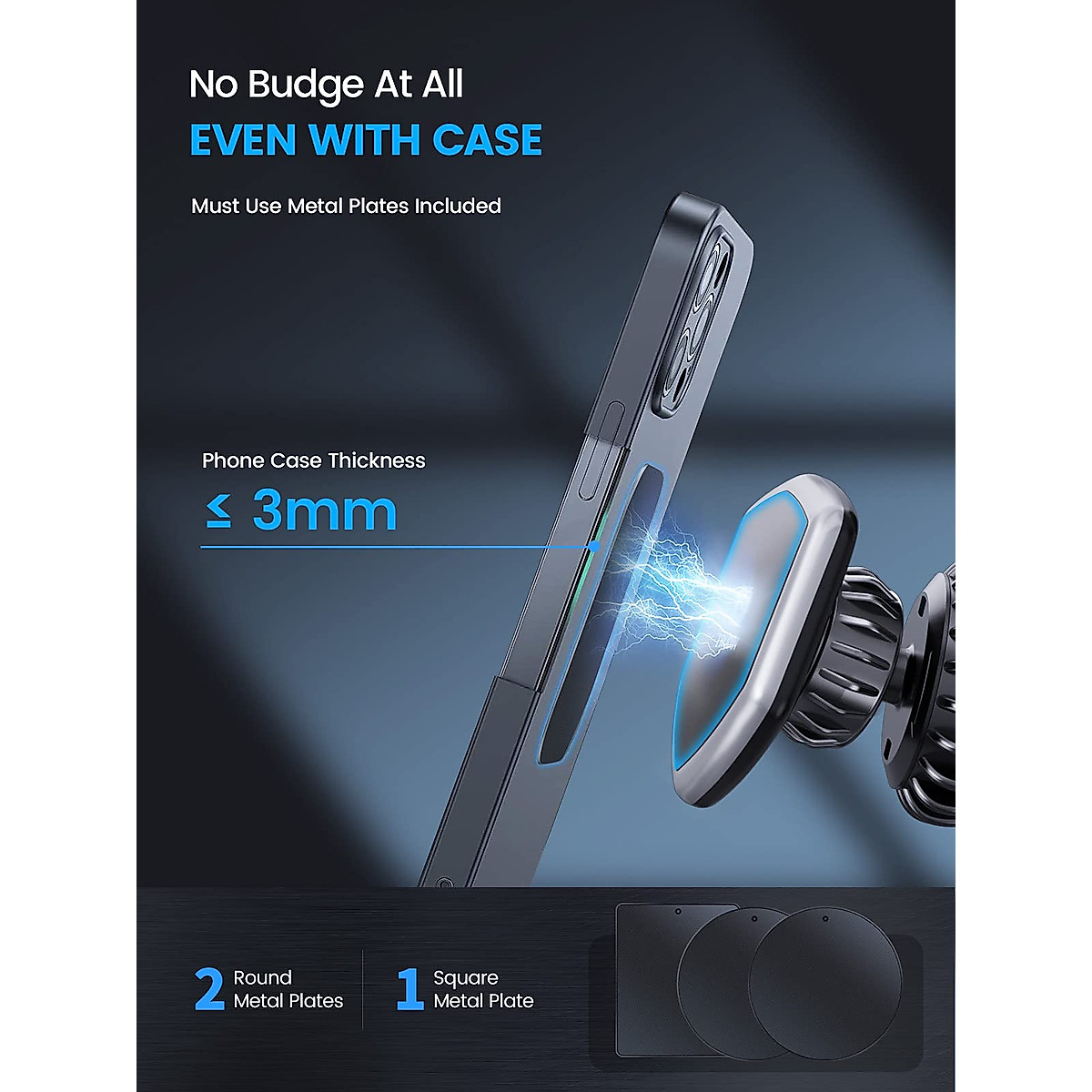 TRUDIN Magnetic Phone Holder for Car 2022 Upgraded,【Ultra Sturdy Vent Hook】 Hands-Free Car Phone Holder Mount【Sharp Turns & Bumpy Roads Friendly】 Compatible with iPhone, Samsung, All Smartphones