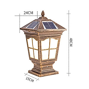 TY-ZWJ Light-Controlled Solar Column Headlights, Column Headlights Wall Lights Outdoor Fence Fence Lights Rainproof Home Garden Lights Modern Outdoor Lighting Solar Column Headlights
