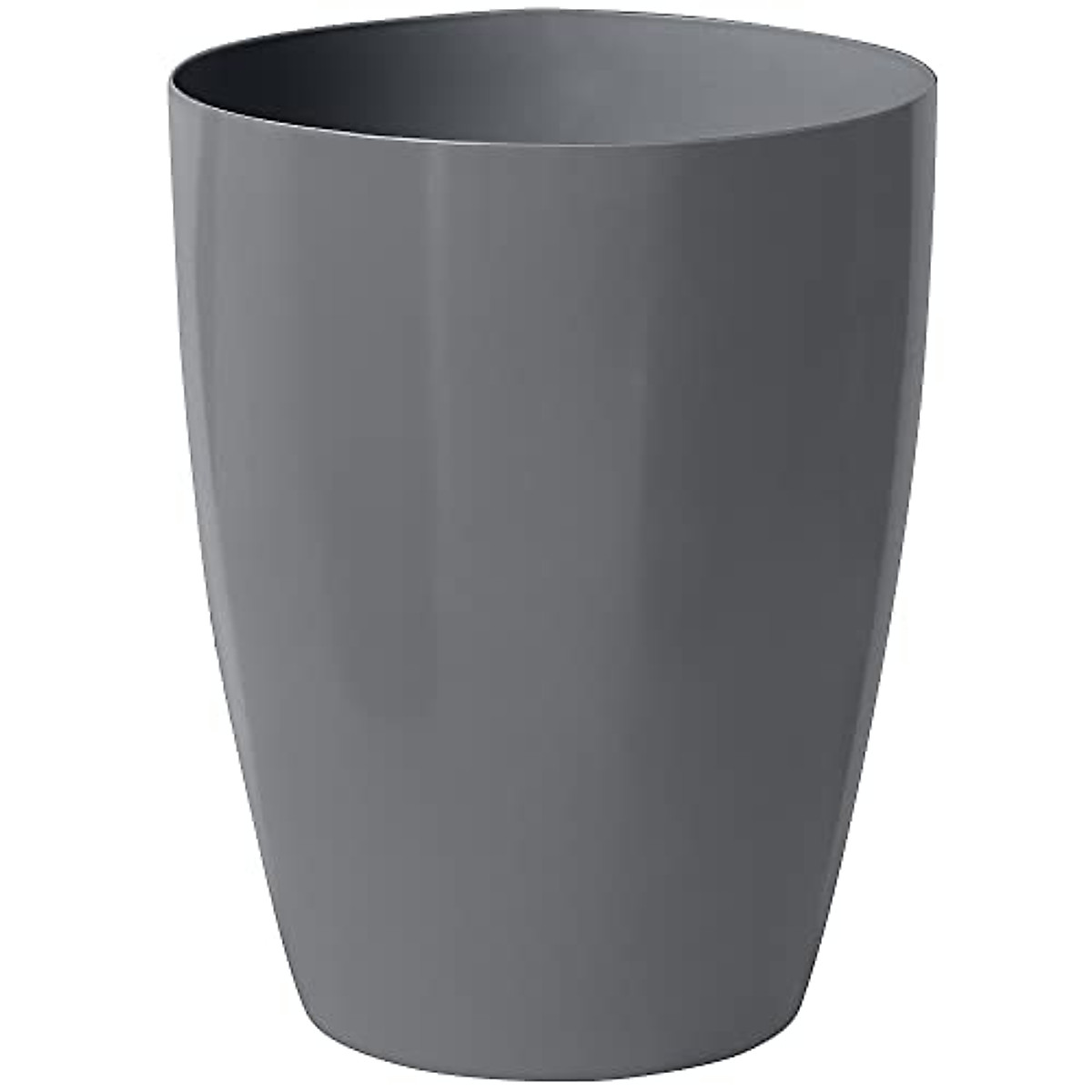 Small Trash Can – Open Top Garbage Cans for Kitchen, Office, Dorm, Bathroom, etc. –Waste Can for Compact/Tight Spaces – The Perfect Bathroom Trash Can - 2 Gallon Trash Bin – Glossy Grey