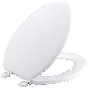 Elongated Wood Toilet Seat - White