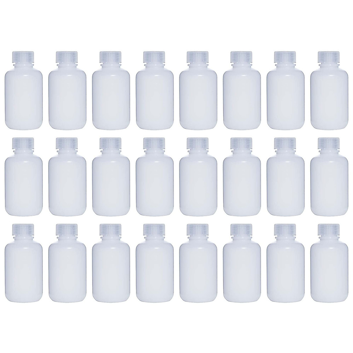 LUERFLEX 125ML 4OZ Nature Narrow Mouth HDPE Plastic Reagent Bottles with Caps Pack of 24