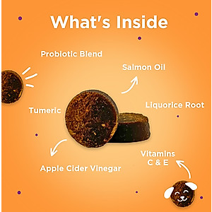 First Impressions Itch, Please! Dog Allergy Chews - Dog Allergy Relief - Stop Licking, Scratching and Chewing - Apple Cider Vinegar, Probiotics, Turmeric - Allergy Relief for Dogs Itching - 120 ct