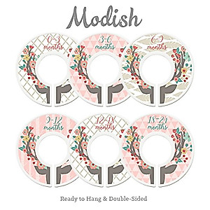 Modish Labels Baby Clothes Size Dividers, Baby Closet Organizers, Size Dividers, Baby Closet Organizers, Closet Dividers, Clothes Organizer, Nursery, Girl, Woodland, Deer, Boho, Flowers, Tan (Baby)