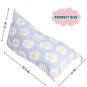LOLOMLO Stuffed Animal Storage Bean Bag Chair Cover, Canvas Daisy Plush Toy Storage Stuff and Sit Seat for Kids/Teens/Adults, 52" x 31" Extra Large Triangle Floor Sofa Lounger, 200L/52Gal, Cover Only