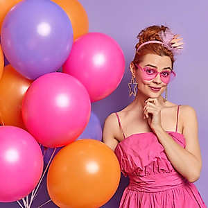 RUBFAC 110pcs Hot Pink Balloons Latex Balloons Different Sizes 18 12 10 5 Inch Party Balloon Kit for Birthday Baby Shower Wedding Princess Theme Party Decoration