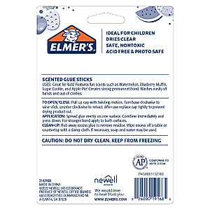 Elmer’s Scented Glue Sticks, Washable, Clear, Assorted Scents, 6 Grams, 6 Packs of 4 (24 Total Count)