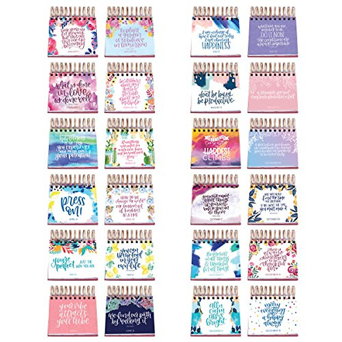 bloom daily planners Undated Perpetual Desk Easel/Inspirational Standing Flip Calendar Office Decor for Women - (5.25" x 5.5")- Hand-Lettered