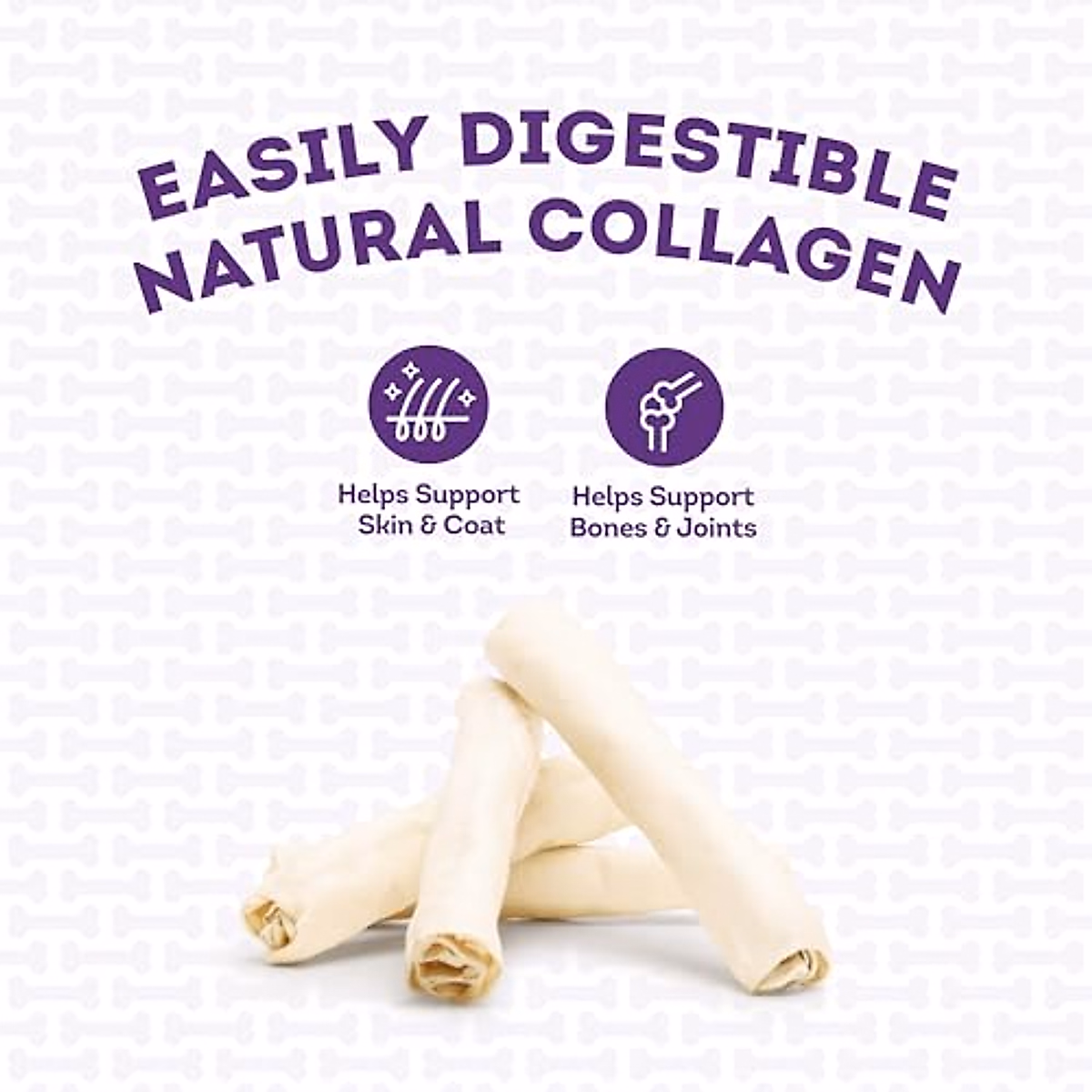 Treatly USA Collagen Rolls 9-10" Dog Chew Treats - Natural Flavor, 4 Count/1 Pack