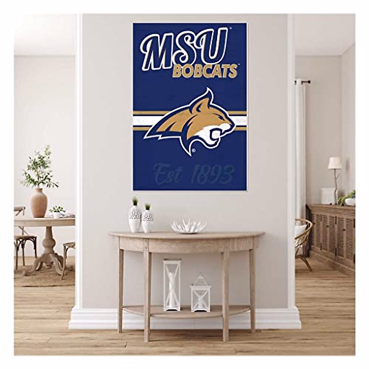 KH Sports Fan Montana State Fighting Bobcats 34"x24" Mascot Sign, One Size, Multi
