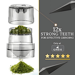 Ginzis 3-In-1 Herb Grinder Cone Loader Grinder Roller - Portable Grinder and Cone Filler, All-In-One Rolling Machine and Travel-Friendly Cone Storage - Includes 8 Carbon-Filtered Pre-Rolled Cones