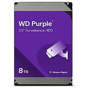 Western Digital 8TB WD Purple Surveillance Internal Hard Drive HDD - SATA 6 Gb/s, 128 MB Cache, 3.5" - WD84PURZ