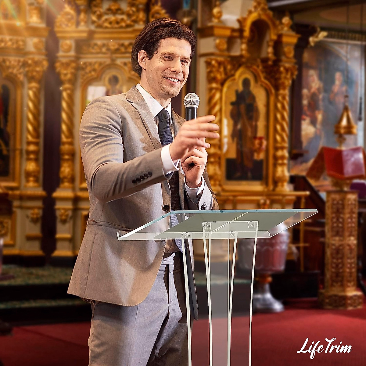 Acrylic Podium Stand Portable Pulpits for Churches Clear Podium Lectern Shtender Hostess Stand Presentation Events Teacher Podium for Classroom Church Pulpit Transparent Modern Lecterns & Podiums