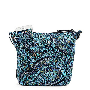 Vera Bradley Women's Cotton Bucket Crossbody Purse, Dreamer Paisley - Recycled Cotton, One Size