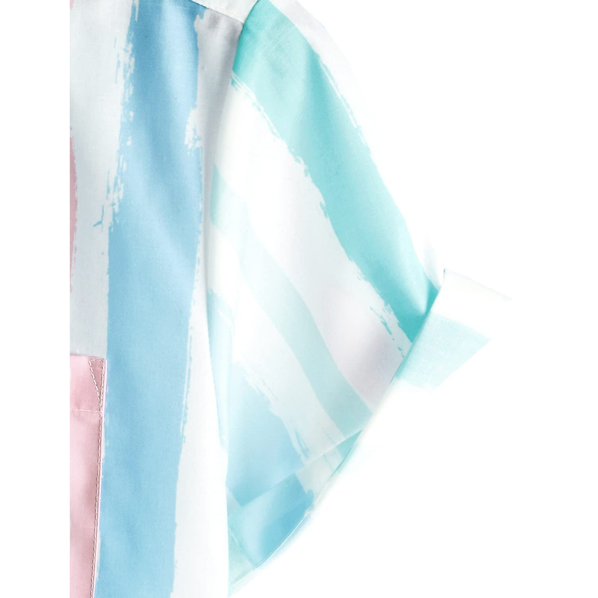 VATPAVE Mens Striped Summer Shirts Casual Button Down Short Sleeve Beach Stylish Untucked Hawaiian Shirts Small Blue Pink