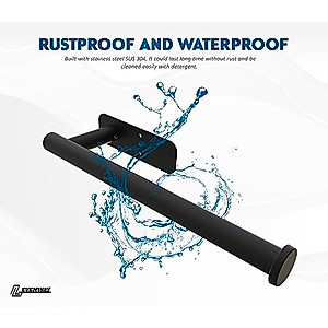 LEVENWAY- Under Cabinet Paper Towel Holder – Available in Screws and Self Adhesive Paper Towel Hanger Sturdy and Durable, Stainless Steel Polished Kitchen Roll Holder Wall Mount (Black)