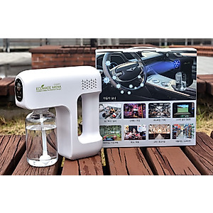 Portable Cordless Handheld Nano Mist Sprayer Fogger ULV Atomizer for Home, Office, School, or Garden (White)