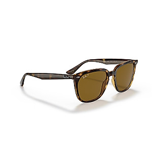 Ray-Ban RB4362 Square Sunglasses, Havana/Polarized Brown, 55 mm