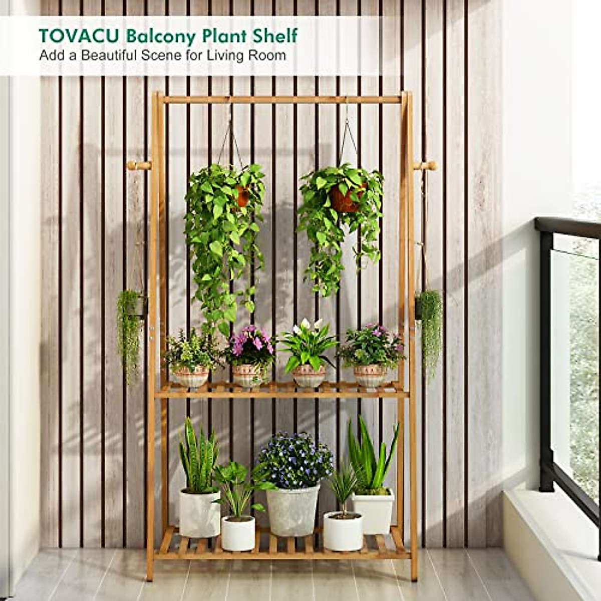 Tovacu Kids Clothing Rack for Hanging Clothes Portable Clothes Rack Wooden Drying Rack Clothing Standing Bamboo Garment Rack with Shelves Laundry Rack for Drying Clothes Indoor