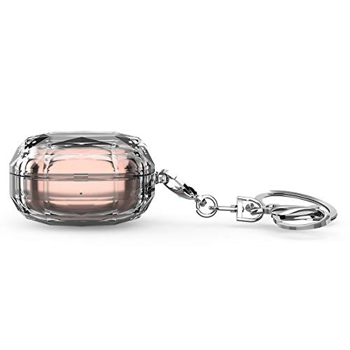 EZICOK Compatible with Samsung Galaxy Buds Live Case (2020), Geometric Designed Hard PC Shockproof Headphones Protective Cover Portable with Keychain for Galaxy Buds Live Earbuds Accessories (Clear)