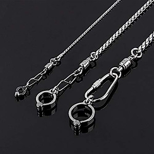 POPETPOP Parrot Foot Anklet Parrot Foot Chain, Stainless Steel Bird Foot Stand Chain with Ring, Parrot Ankle Foot Ring Pet Supplies for Birds Cockatiels Parrot Foot Chain