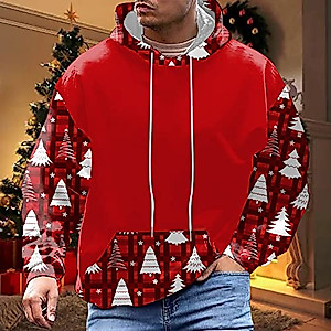 Hoodie Pullover Hoodie Men Ugly Christmas Sweater Funny Pullover Sweatshirt Christmas Hoodie With Deer Antler Sweater Hoodie 3D Print Merry Christmas Xmas Holiday Pullover Lixiliw231020HOT0169 Wine
