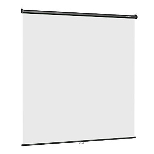 RAUBAY Retractable Pull Down White Screen Backdrop - 78.7"x 86.6" Collapsible Wall-Mount Background for Professional Video Production, Photography, TikTok and Video Conferencing
