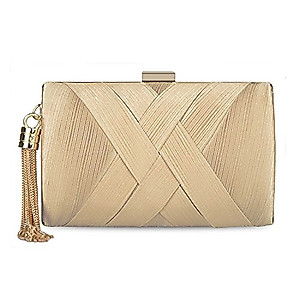 LIFEWISH Tassel Evening Bags Clutch Purses for Women for Wedding Prom Night out Party
