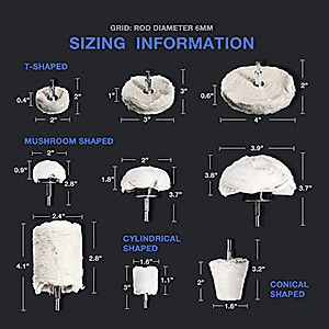 KOTTO 9 Pcs polishing Wheel Buffing Wheel for Drill, Polishing Wheel Kit White Flannelette Polishing Mop Wheel Grinding Head with 1/4" Hex Shafts for Manifold/Aluminum/Stainless Steel/Chrome
