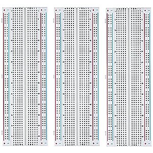 MMOBIEL 3 Pcs 830 Point Solderless PCB Breadboard Prototype Circuit Kits Compatible with DIY Arduino, Raspberry Pi 2 3 4 Projects Proto Shield Distribution Connecting Blocks