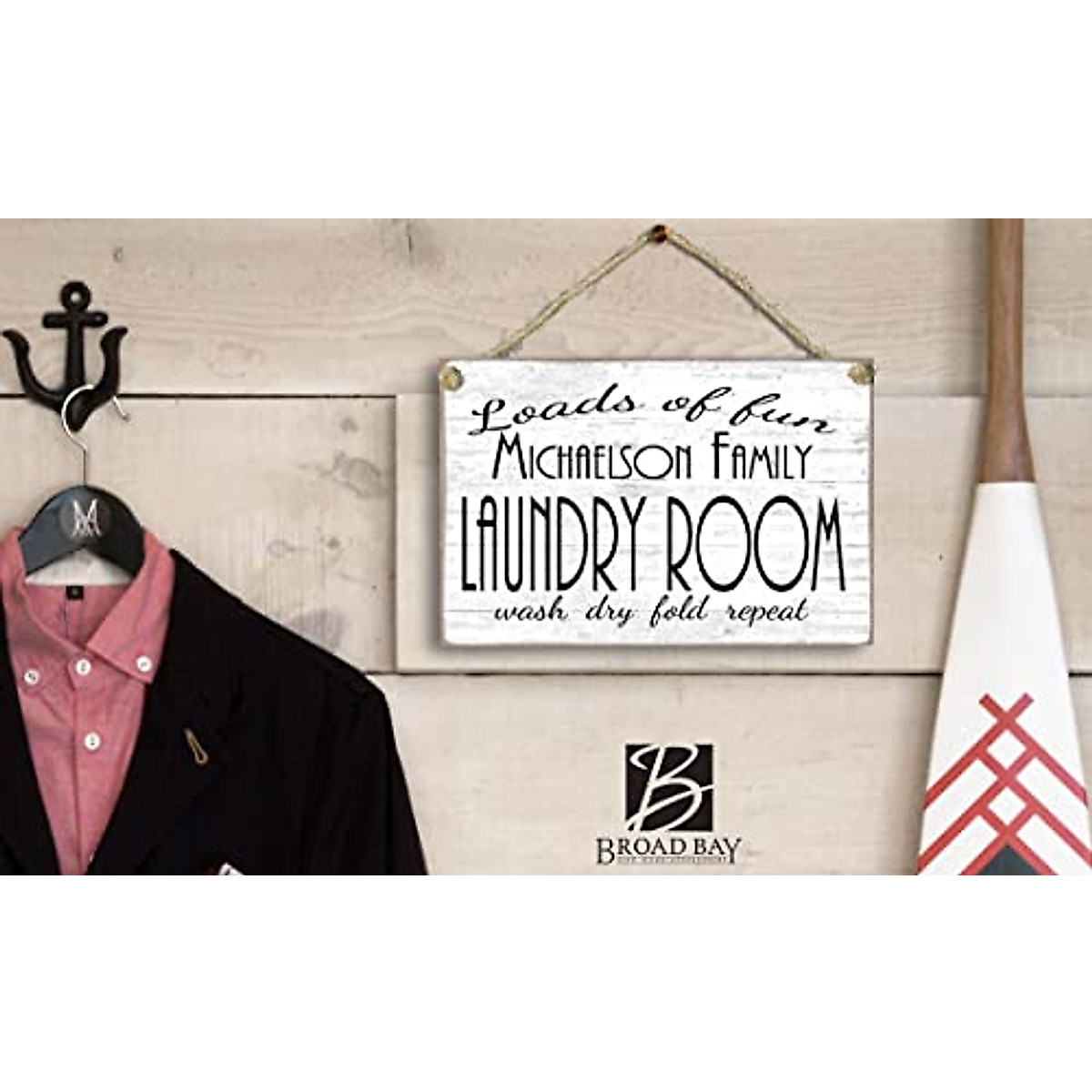 Personalized Laundry Sign Laundry Room Decoration Customized Wash Dry Fold Rinse Repeat