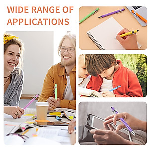 TIESOME 6 Pcs Gel Ink Pens with Stylus Tips, 1.0 mm Black Ink Pens Fine Point, Stylus Pens for Touch Screens, Metal Pens,2 in 1 Stylus Ballpoint Pens for School Office Supplies