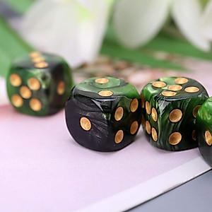 Toyvian 6- Sided Dice Set 25pcs 16mm Standard Rounded Translucent Black