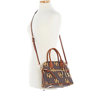 Dooney & Bourke Handbag, Monogram Domed Satchel - Brown Tmoro