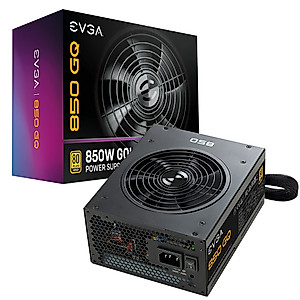 EVGA 850 GQ, 80+ GOLD 850W, Semi Modular, EVGA ECO Mode, 5 Year Warranty, Power Supply 210-GQ-0850-V1,Black