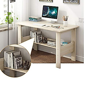 Computer Desk,Home Office Computer Desk, Indoor Laptop Office Desk Study Table Desktop Home Desktop Computer Desk Bedroom Laptop Study Table Office Desk Workstation (Maple Cherry Color)