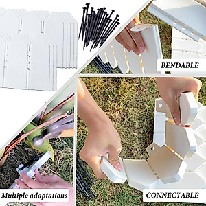 CAROYINO Landscape Edging 6.7" High x 14" Long,Garden Edging Kit - 10.5 ft, with Anchoring Spikes, for Decorative Garden Edge Lawn Landscaping (9 Pieces - White)